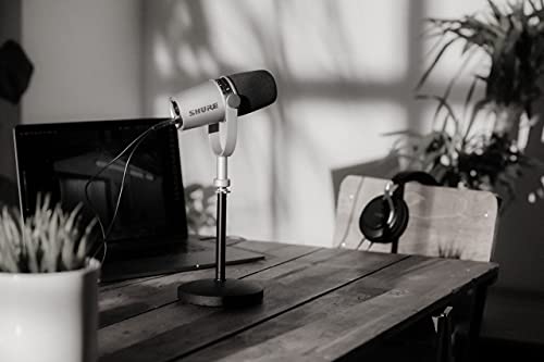 Shure MV7 USB/XLR Dynamic Microphone + AONIC 50 Wired/Wireless Noise Cancelling Headphones for Podcasting, Recording, Streaming & Gaming, Professional Quality Sound & Durability - Silver/Black