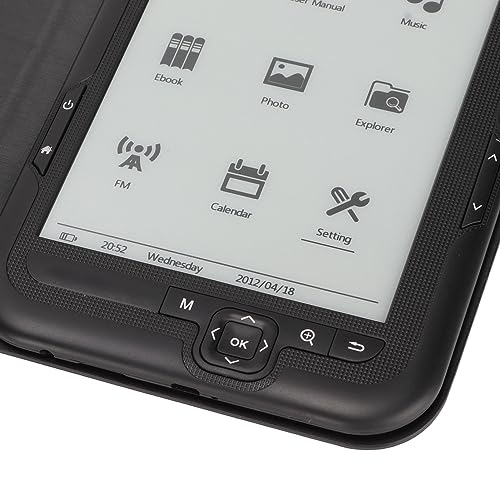 E Reader with Electronic Ink Screen, Headphone and Leather Case, Portable 6 Inch 800x600 Resolution Display E Book Reader, Electronic Digital Book Read, Support 32GB TF Card (16GB)