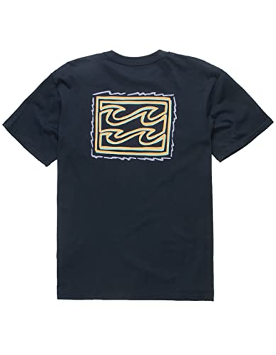 Billabong -Men's Classic Short Sleeve Premium Logo Graphic T-Shirt, Crayon Wave Navy, Medium