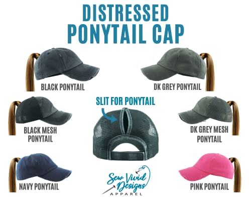 Boat Hair don't Care with anchor | Distressed Baseball Cap or Ponytail Hat | Nautical Hat