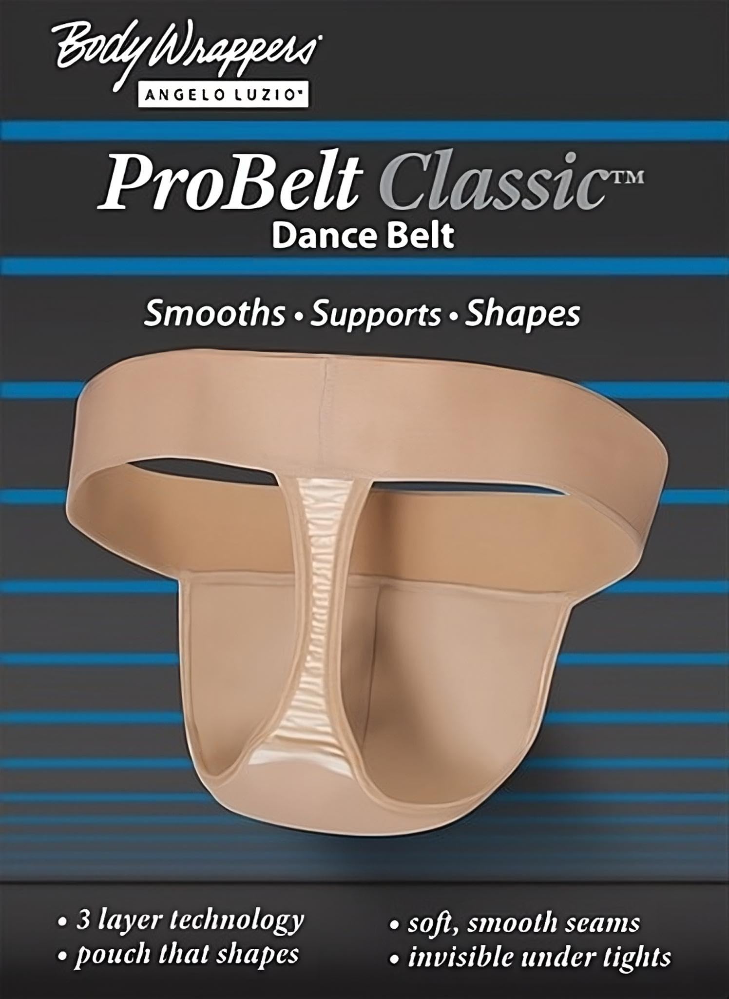 Body Wrappers Thong Dance Belt 2-Inch Waistband (M007) Nude, 3032