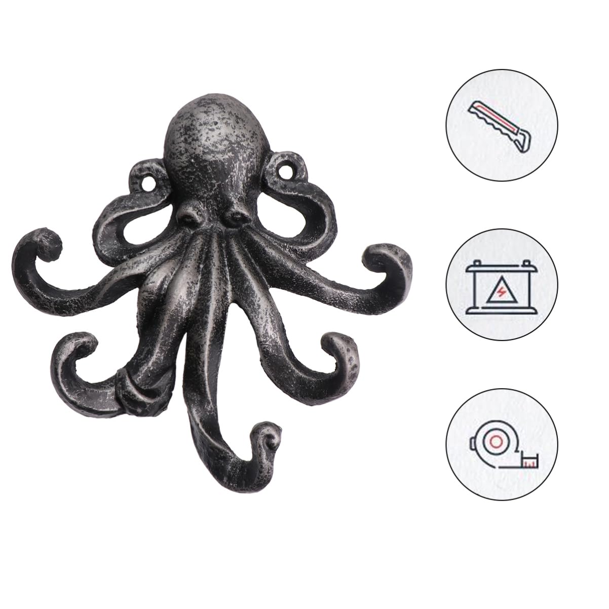 Ciieeo Octopus Bathroom Octopus Coat Hanger Closet Clothes Hooks Fish Towel Rack Key Hanger Cast Octopus Towel Robe Hooks Adhesive Animal Wall Hook Octopus Hook Ocean Wall Hanging