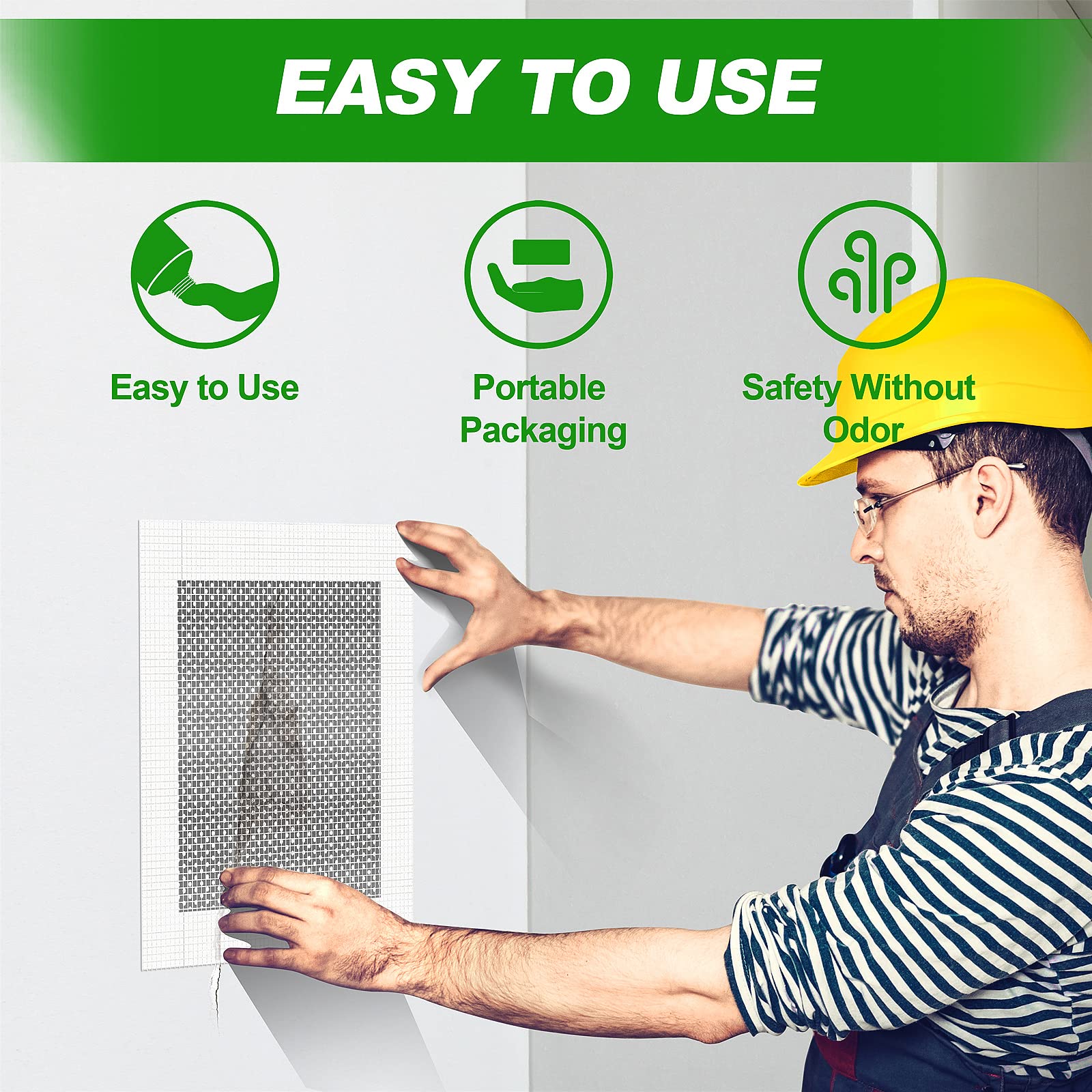 FixBuild Drywall Repair Patch Kit, 13 Piece Aluminum Wall Repair Patch Kit, 2/4/6/8 inch Aluminum Drywall Patch, Quick Fix Plaster Wall
