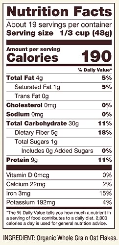 Bob's Red Mill Organic Protein Oats - 32 oz (Pack of 4) Non GMO Gluten Free Whole Grain