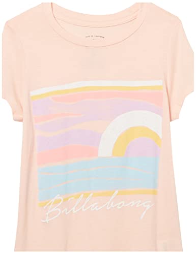 Billabong Girls' Short Sleeve Graphic Tee T-Shirt, Peachy Blocky Sun, Small