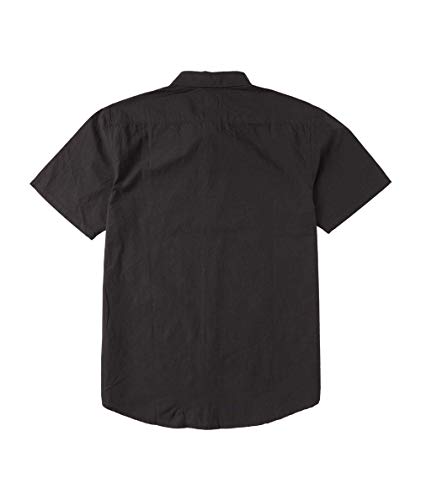 Billabong Men's Classic Sundays Woven Short Sleeve Shirt, Black Night, Large