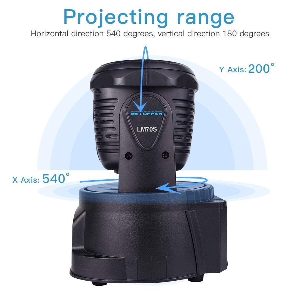 BETOPPER DJ Lights Moving Head, 7x8W RGBW DJ Lights, Sound Activated/DMX Lighting, Moving Head Lights for Stage, Party, Live, DJ, Bar, Disco Lighting (2 Packs)