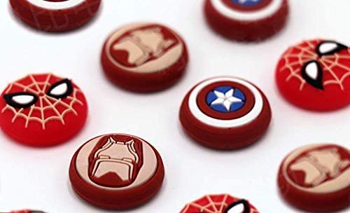 Silicone Analog Controller Grips Cap Thumb Stick Joystick Caps Thumbsticks Cover for PS5 PS4 Slim Pro PS3 Xbox One Xbox 360 Nitntendo Switch Pro Wii u Controller Game Replacement (Captain America)