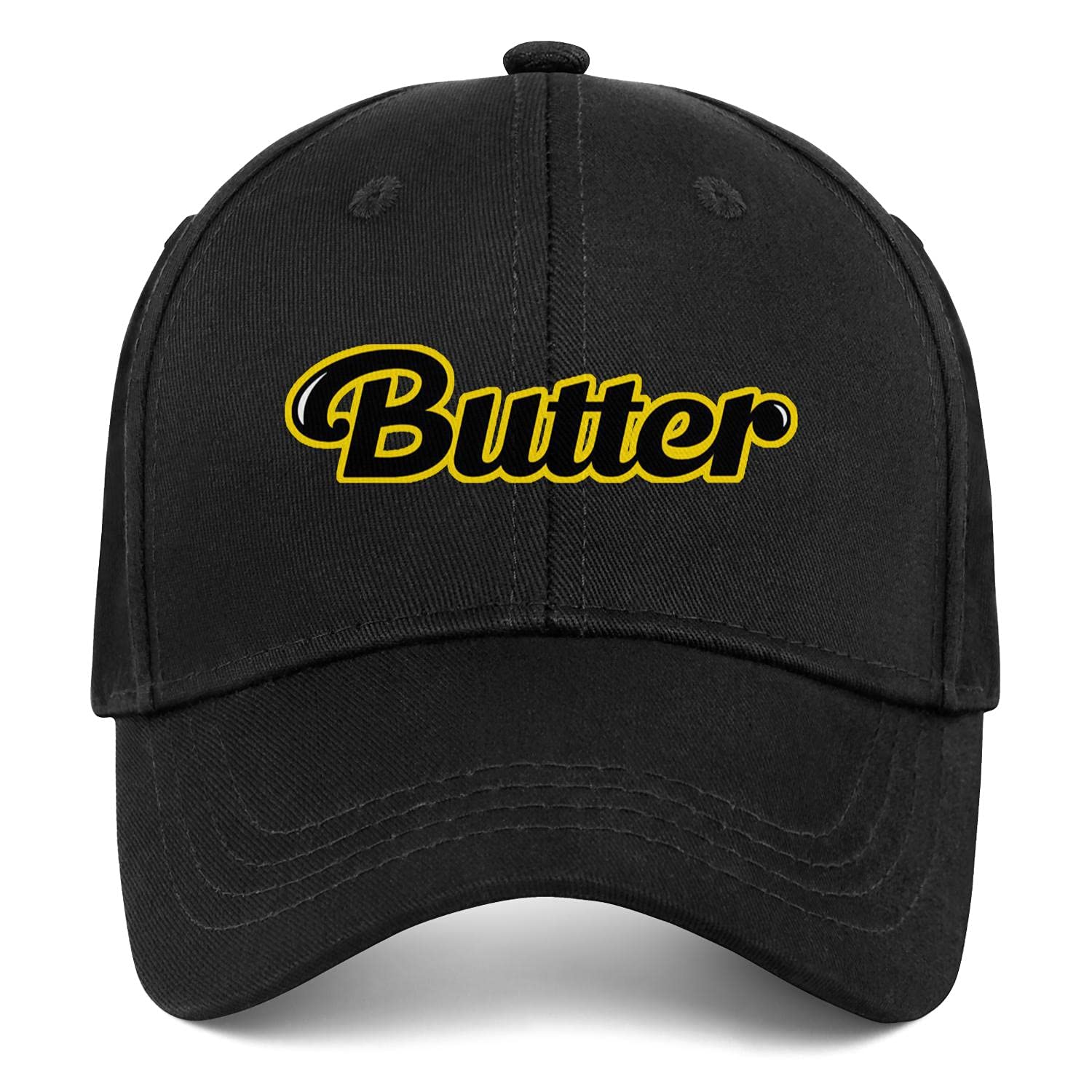 Butter Hat for Women Baseball Caps Trucker Hat Adjustable Mesh Strapback Cap Sports Sun Hat Black