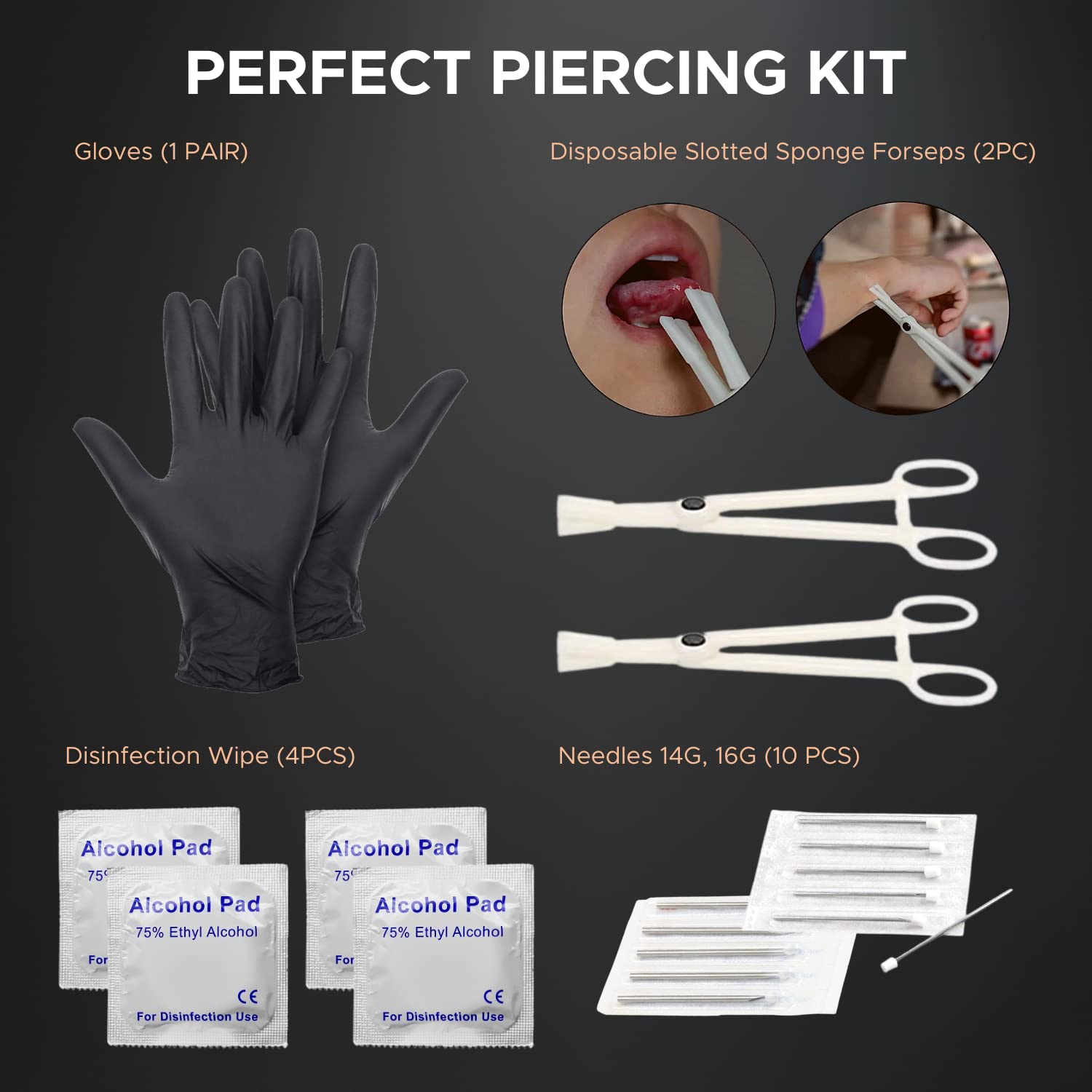 BodyJ4You 156PC Body Piercing Kit | Belly Ring Nose Septum Tragus Ear Cartilage Industrial | Horseshoe Ring Hoop Barbell Stud Spike | 14G 16G Silvertone | RANDOM Mix Jewelry
