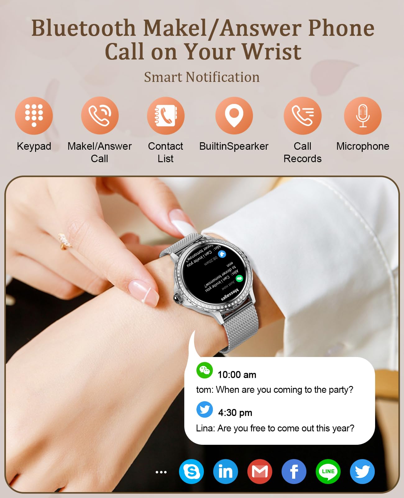 BOCLOUD Smart Watch for Men Women(Answer/Make Call), Bluetooth Smartwatches for iPhone Android iOS IP68 Waterproof Fitness Activity Tracker with Blood Pressure/Heart Rate/Sleep Monitor/Messages