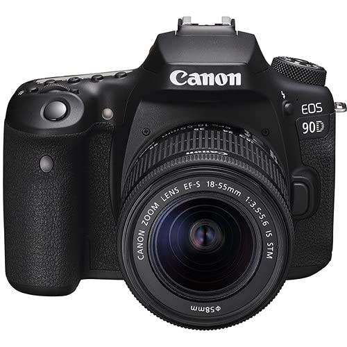 Canon EOS 90D DSLR Camera with 18-55mm is STM Zoom Lens & 75-300mm III Lens Bundle + 64GB Memory, Case, Tripod, Extra Battery and More