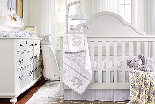 Wendy Bellissimo Velboa Contoured Diaper Pad Cover for Diaper Changer (32x16x6) - Elephant in Grey & White