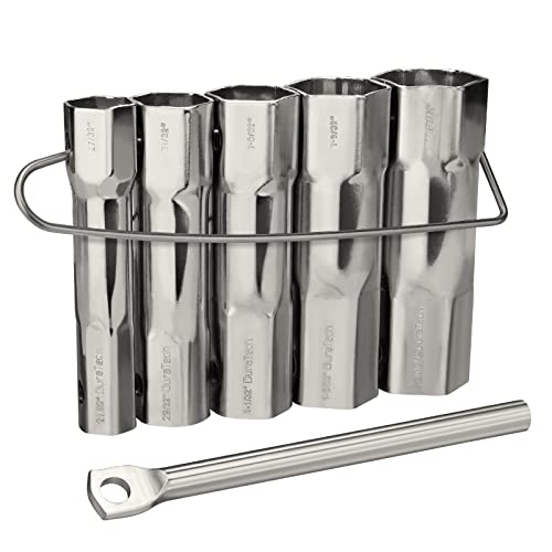 DURATECH Shower Valve Socket Wrench Set with Bar Handle for Removing Tub & Shower Valve,5-Piece, includes 21/32”x 27/32”, 29/32”x 31/32”, 1-1/32” x1-3/32”, 1-5/32”x1-9/32”, 1-11/32”x 1-7/16”