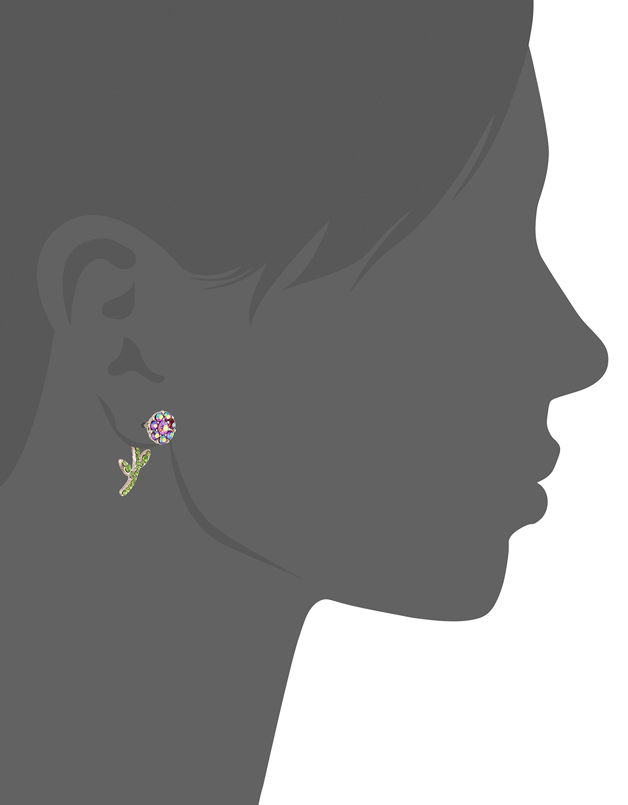 Betsey Johnson Flower Front Back Earrings-Jackets