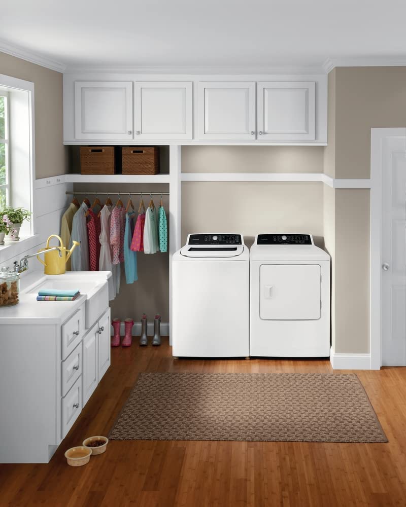 Frigidaire FFRE4120SW 6.7 cu. ft. Large Capacity Free Standing Electric Dryer, 10 dry cycles, Quick Dry, Active Wear, Sanitize, Eco Dry, Anti-Wrinkle, Reversible Door option, in White