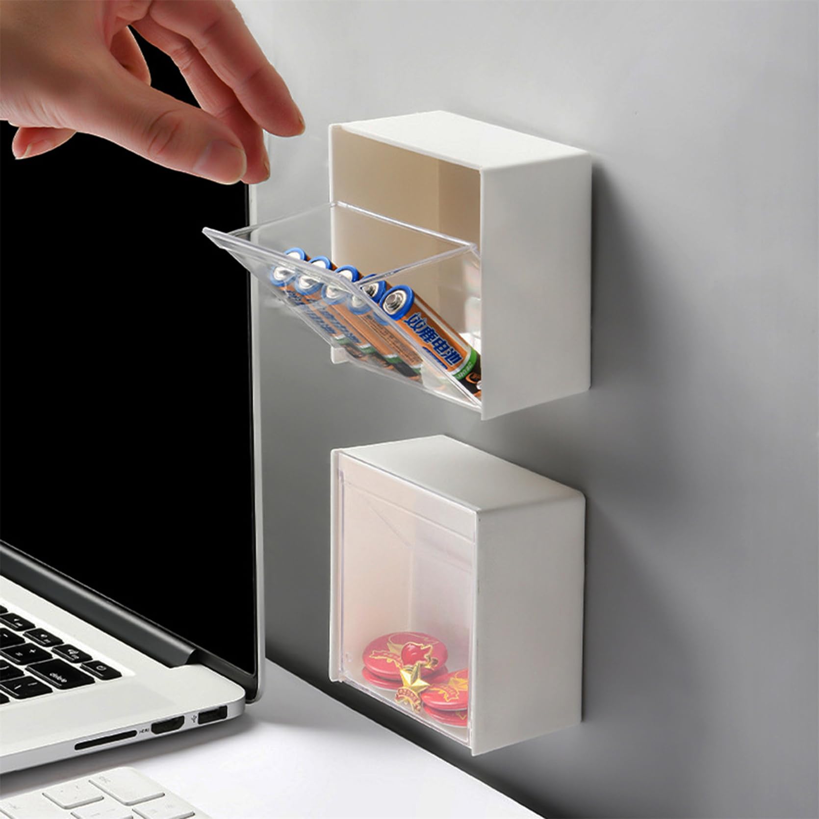 Ellylian Wall Mounted Qtip Holder Canisters for Cotton Swab, Floss, Cotton Ball, Cotton Round PadsWhite Qtip dispenser Qtip Jars with lid for Bathroom