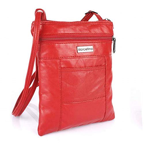 Marcellino Astrid Women's Crossbody Bag … (Red)