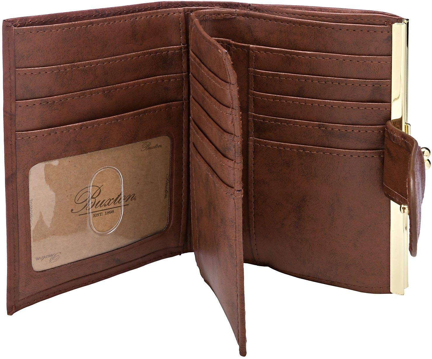 Buxton RFID Double Cardex Wallet One Size Mahogany brown