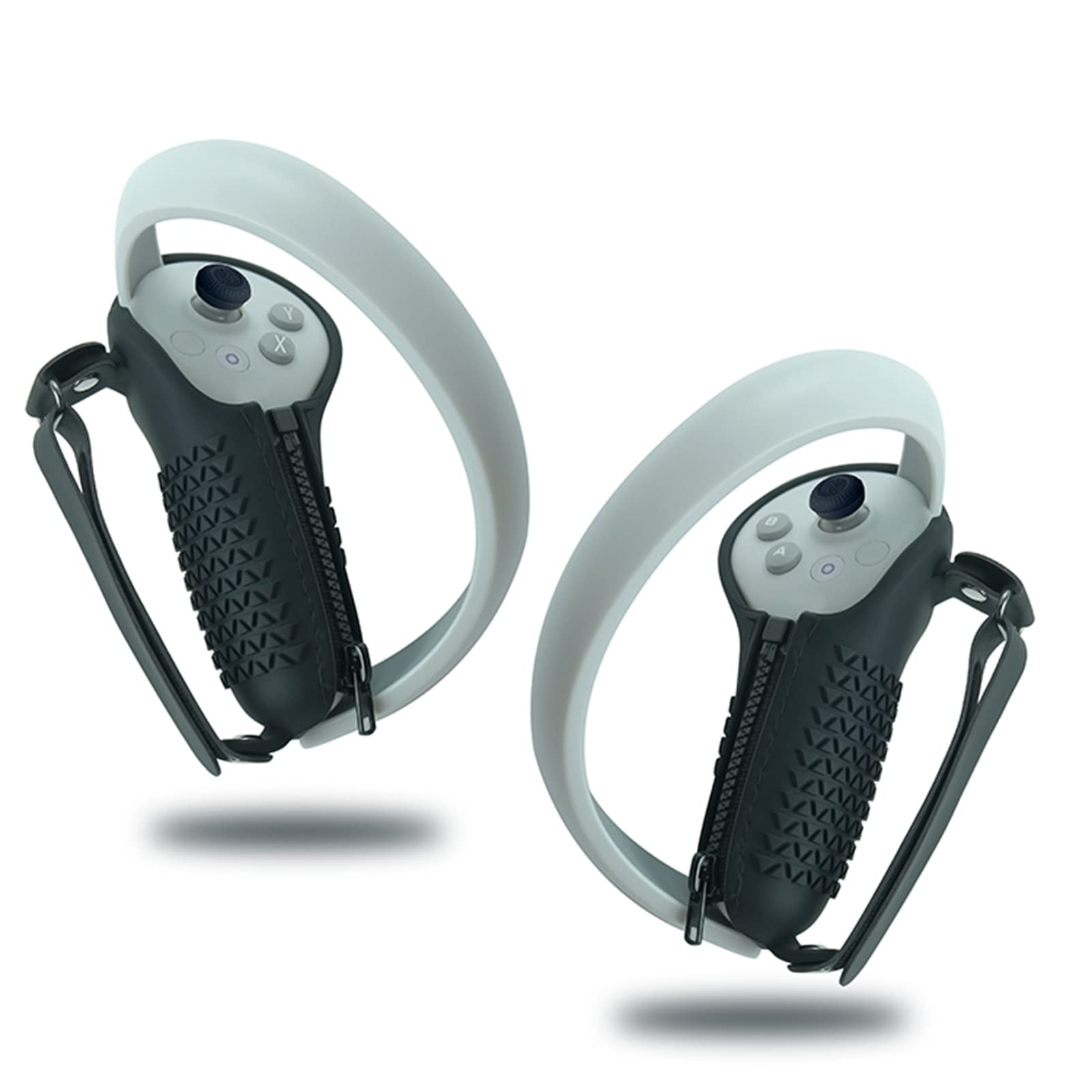 Compatible with Pico 4 VR Handle Sleeve Anti-Throw Controller Handle Strap,Touch Controller Grip Cover&Anti-Slip Adjustable Knuckle Strap for Pico 4