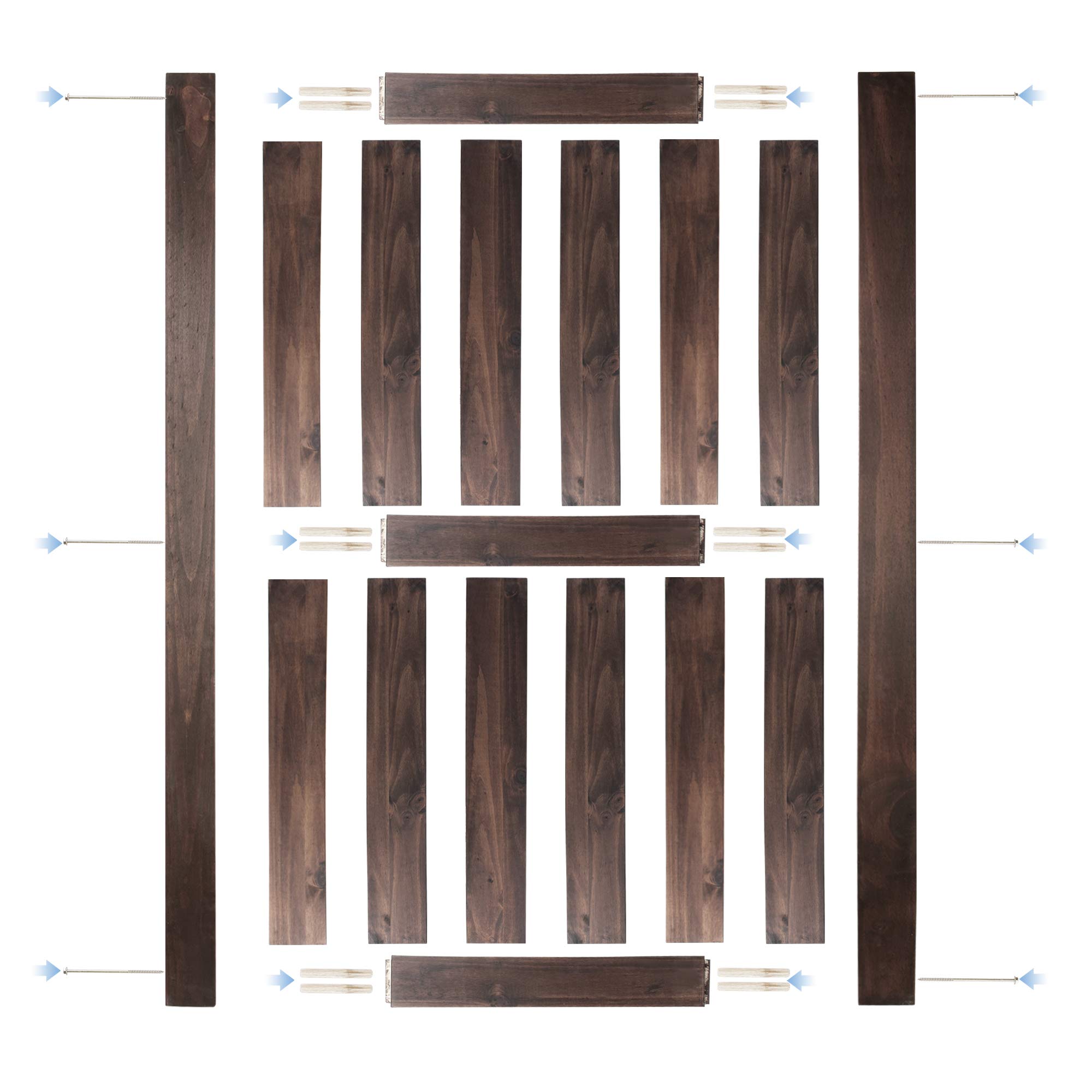 BELLEZE Natural Wood Pine Unfinished (3ft x 7ft) DIY Pre Drilled Sliding Barn Door Sliding Door Single 42" x 84" inches, Arrow