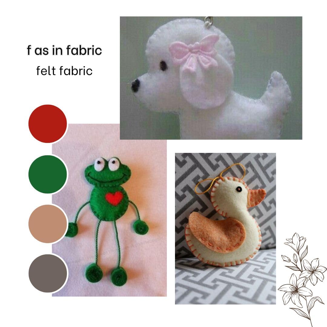 F as in Fabric | Felt Fabric Quarter Yard | 100% Acrylic | 9" X 72" | 1.5mm Thick | Hand Crafts, for Kids Creativity (Red, 9" X 72")