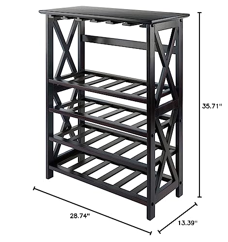Winsome Rio Wine Storage, 28.74" W x 35.71" H x 13.39" D, Espresso