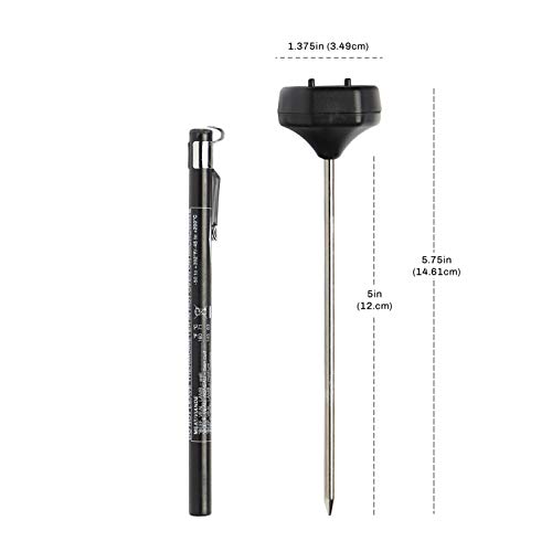CDN ProAccurate® Digital Thermometer with Protective Sheath, 5" Stem with Thin Tip Probe, White Display (DT392)