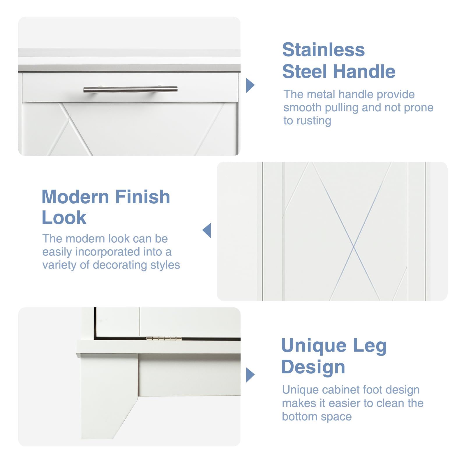 FiveWillowise Tilt Out Trash Cabinet, Kitchen Trash Can Cabinet w/Negative ion and deodorizing Function, Dog Proof 20 Gallon Garbage Can Cabinet for Kitchen, Bathroom, Living Room, White