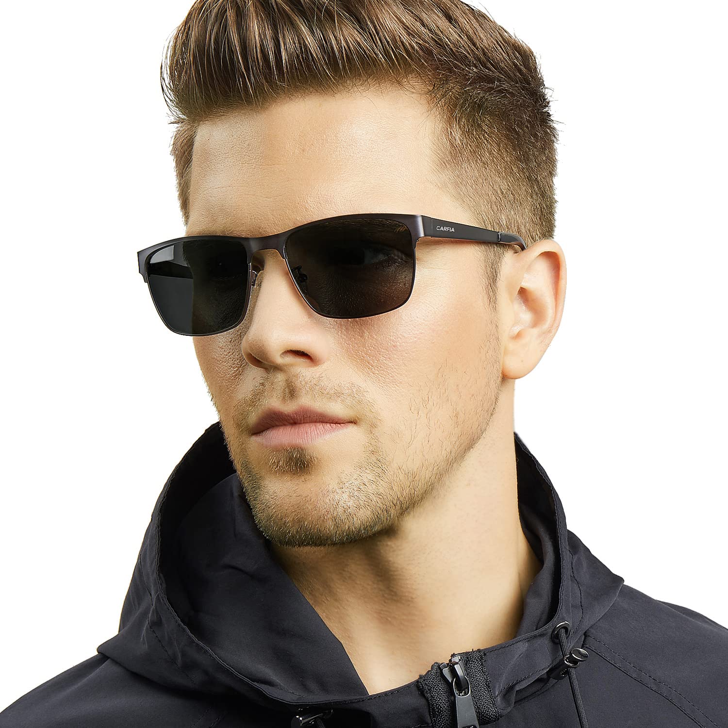 CARFIA Metal Mens Sunglasses Polarized UV400 Protection for Driving Fishing Hiking Golf Everyday Use