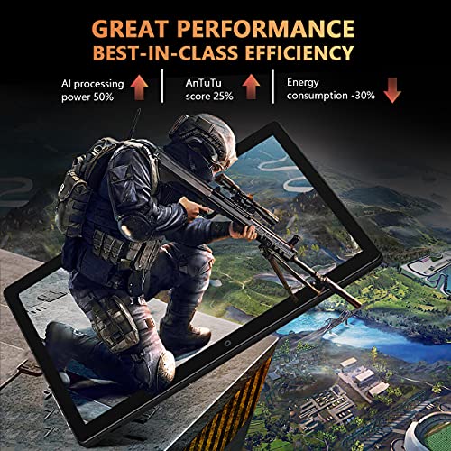Tablet 10.1 Inch Android 11 Tablets with 4G LTE Cellular, 4G RAM, 64GB ROM, 2 In 1, Octa-Core, Keyboard,Tablet Case, 13MP Camera, Bluetooth, WiFi, GPS, Dual Sim Card Slot, HD Touchscreen, (Black)