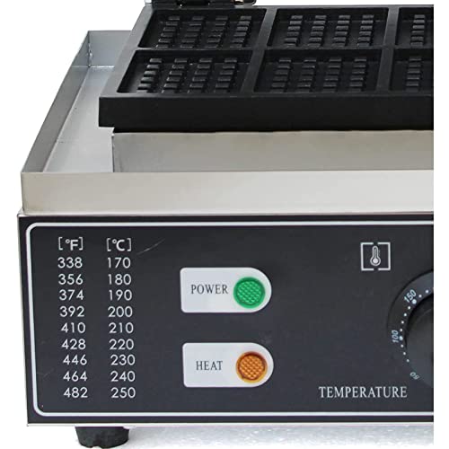 Stainless Steel Square Commercial Waffle Maker Machine,1500W 10pcs Nonstick Electric Waffle Machine With Temperature And Time Control,for Restaurant Bakeries Snack Bar Home Us