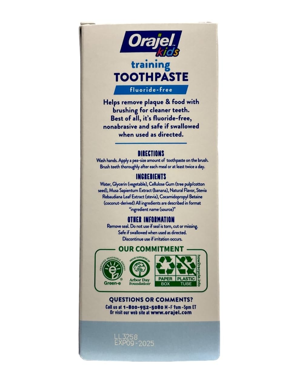 Orajel Toddler Training Toothpaste Tooty Fruity Flavor 1.50 Oz (Pack of 3)