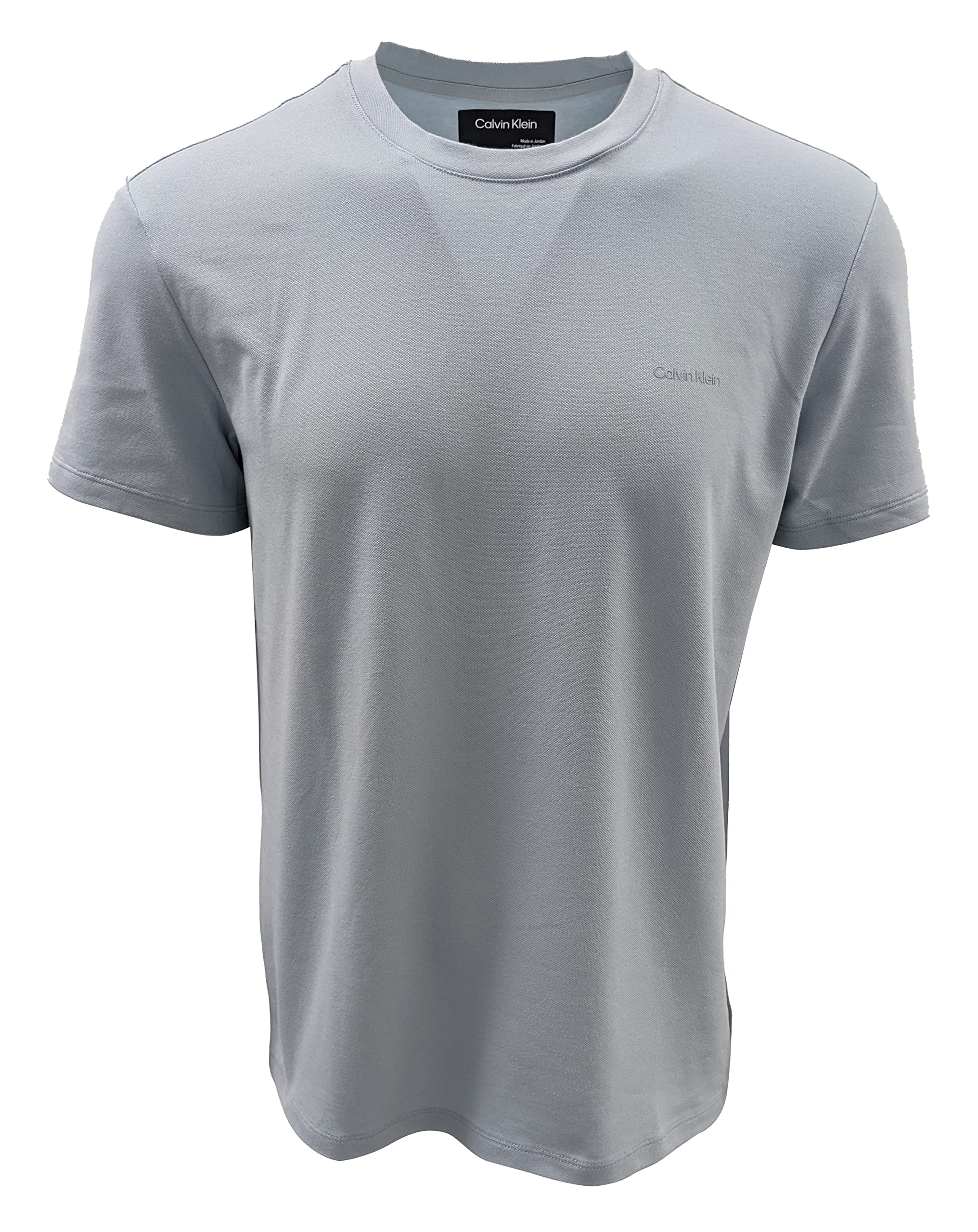 Calvin Klein Men's Tech Pique Crewneck T-Shirt (X-Large, Light Blue)