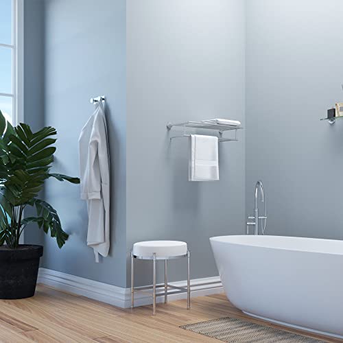 Gatco 1284 Modern Glam Double Hook, Chrome/Wall Mounted Two Hooks with 6.50" Mounting Base