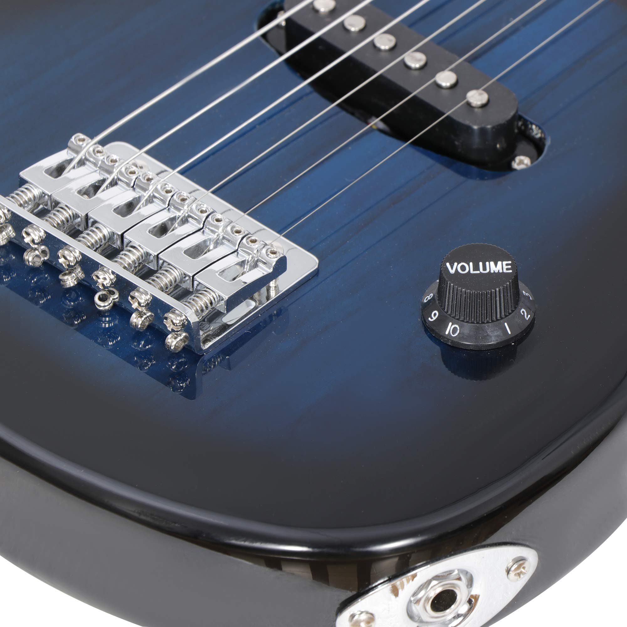 Smartxchoices 30 Inch Electric Guitar, Starter Kit for Kids with Amplifier,Picks, Gig Bag, Shoulder Strap, Cable & Accessory Kit,Solid Wood Body, Blue