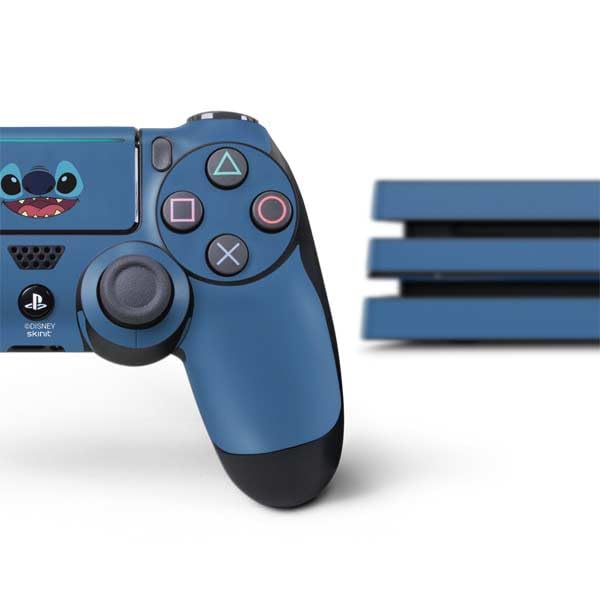 Skinit Decal Gaming Skin Compatible with PS4 Pro Bundle - Officially Licensed Disney Lilo and Stitch Close Design