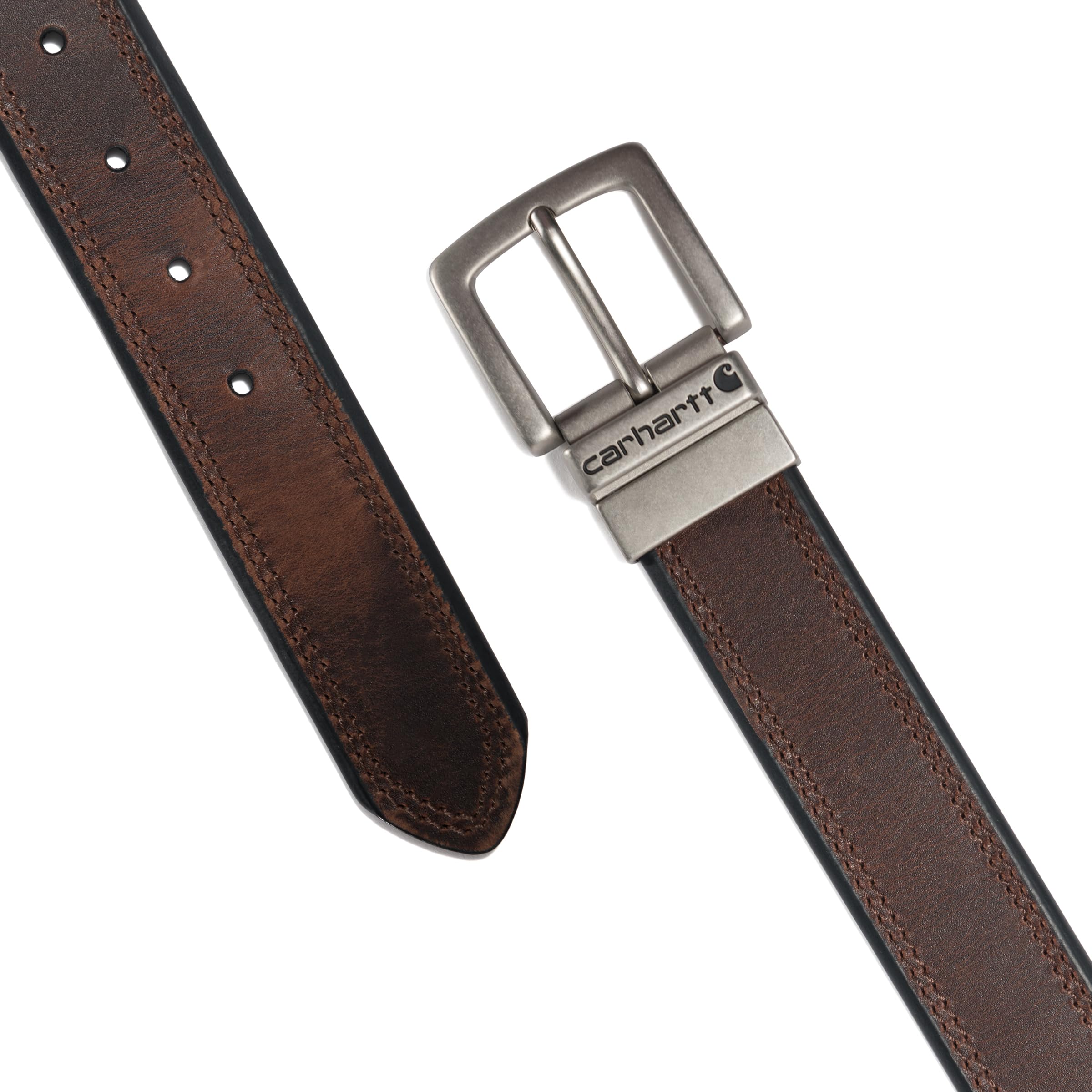 Carhartt Men's Casual Rugged Oil Finish Reversible Belts, Brown/Black, 36