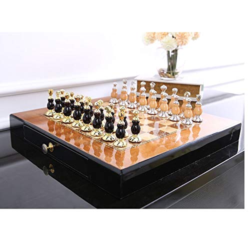 Chess Set Exquisite Furniture Decoration Chess with Unfoldable Chess Board Suitable for Children and Adults Over 3 Years Old