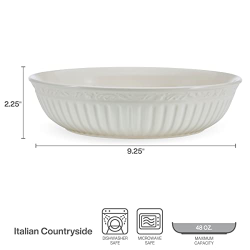 Mikasa Italian Countryside Set of 4 Pasta Bowls, 9.25 Inch, Cream