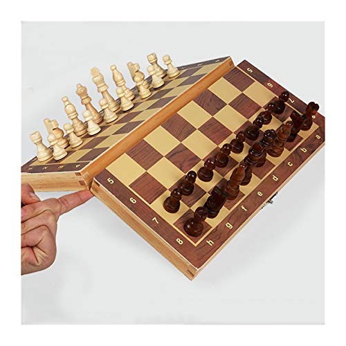 Chess Set Folding Magnetic Large Board with 34 Chess Pieces Interior Board Game Set Pieces