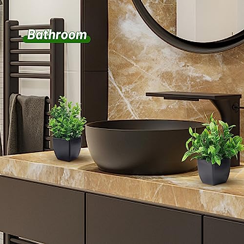 Der Rose Set of 4 Packs Small Fake Plants Mini Artificial Faux Plants Indoor for Bathroom Farmhouse Room Table Decor