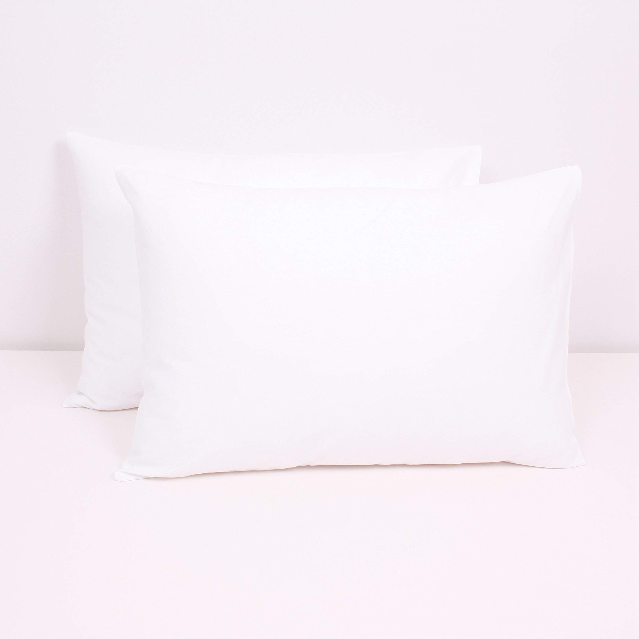 Belsden 600TC Cotton Toddler Pillowcase, 2 Pack Travel Pillow Case with Envelope Closure, 14x20in, Breathable Soft Moisture Wicking Pillow Covers Fit Small Pillow up to 14x19in, Pure White