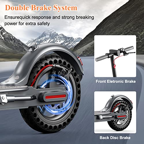 Electric Scooter Adults 18.5 MPH, 350w Electric Scooter with 17-22 Miles Range, 8.5" Solid Tires, Dual Brake System & 15° Climbing Ability, Folding Commuter Scooter for Adults