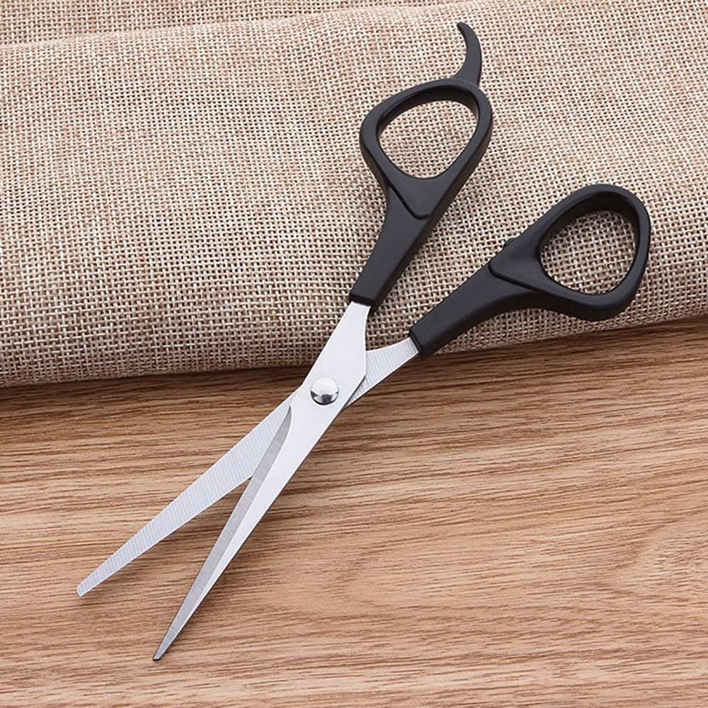 Cinlla Hair Scissors Hair Cutting Scissors Thinning Shears Haircut Barbers Salon Hair Styling Tool - 6 Inch Scissors Black with Comb