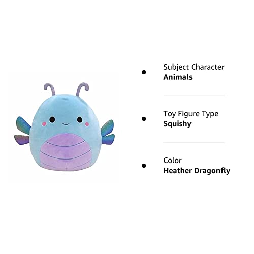 Squishmallows Official Kellytoy Plush 8 Inch Squishy Soft Plush Toy Animals (Heather Dragonfly)