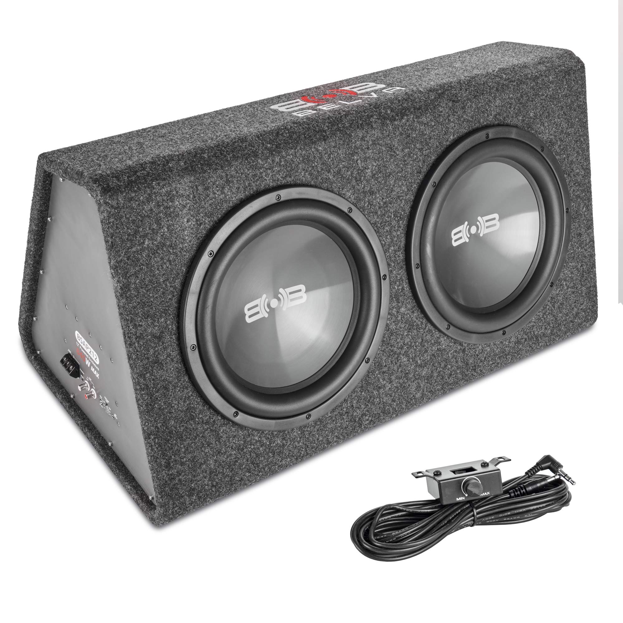 BELVA BSAP212 840W Max Dual 12" Powered Vented Subwoofer Enclosure with a Built-in Class D Amplifierā¦
