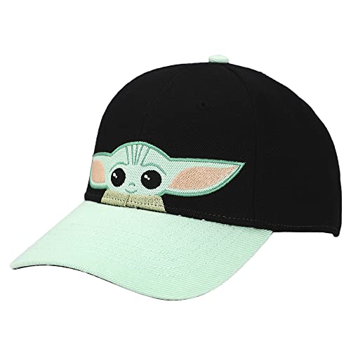 Bioworld Starwars The Mandalorian Chibi Grogu Black Trucker Hat
