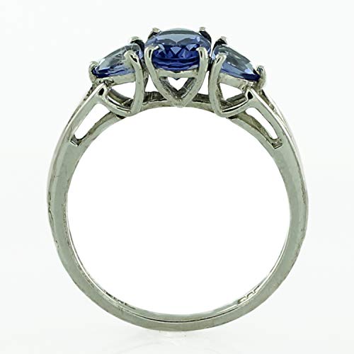 Carillon Tanzanite Oval Shape 7x5MM Natural Earth Mined Gemstone 925 Sterling Silver Ring Unique Jewelry for Women & Men