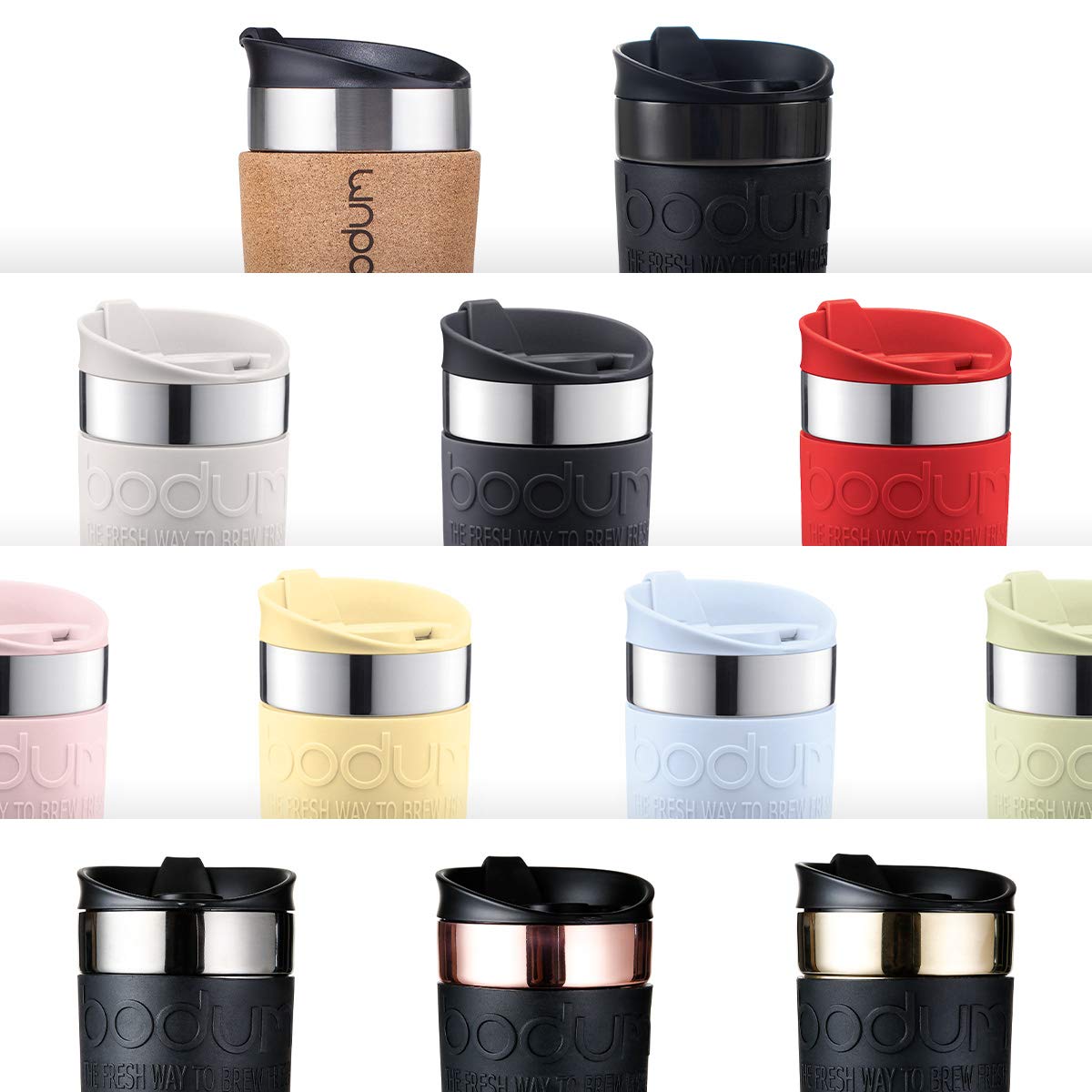 BODUM 12 oz Travel Mug, 12-Ounce, Cork
